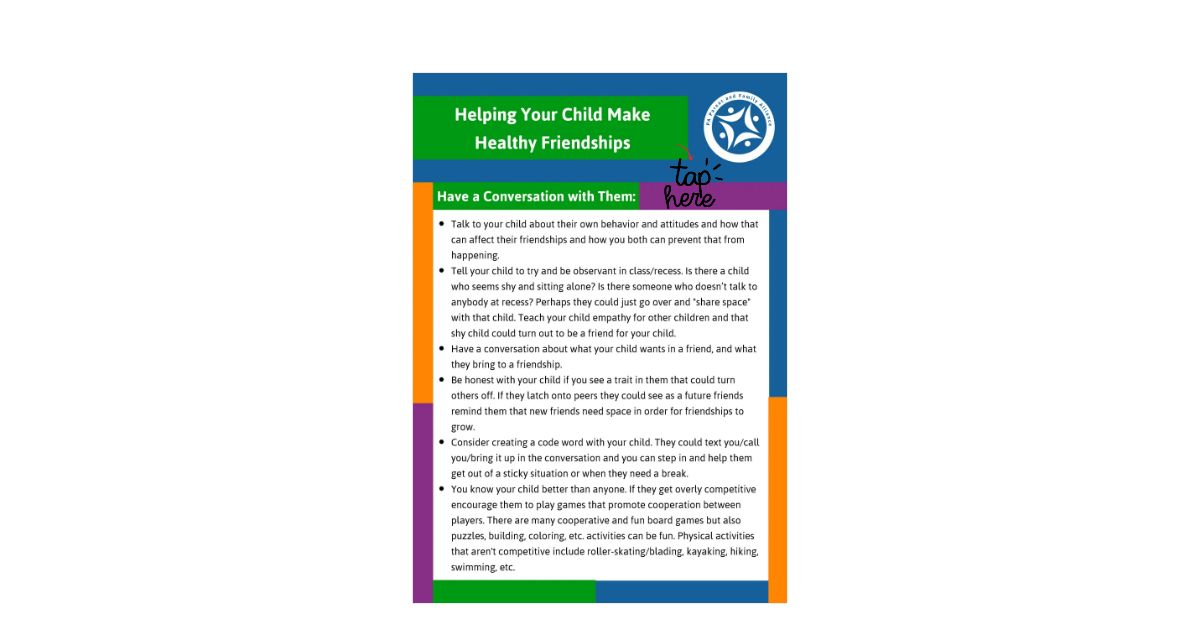 Healthy Friendship Tip sheet