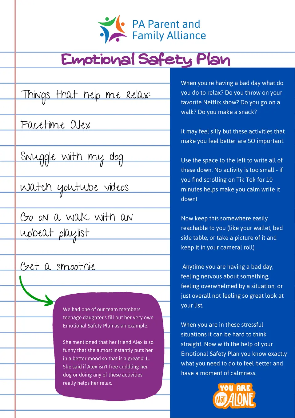 Emotional Safety Plan Tip Sheet